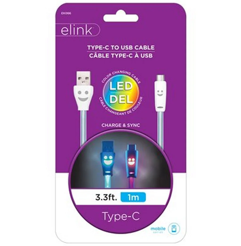 LED TYPE-C TO USB 3.3FT CABLE LIGHT UP COLOR CHANGING — North Cobalt ...