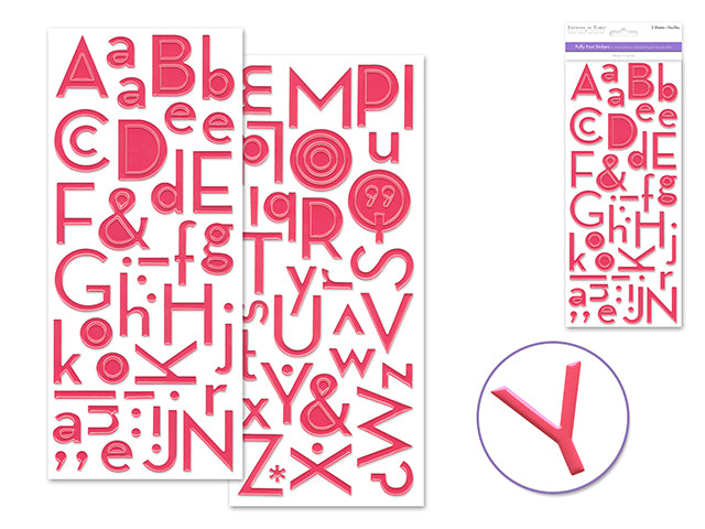 PAPER CRAFT GLOSS PUFFY ALPHABET STICKER SHEETS — North Cobalt Flea Market